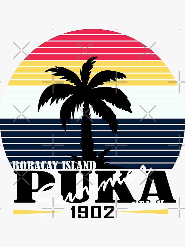 "PUKA BOARACAY ISLAND PHILIPPINES SUMMER" Sticker for Sale by ...