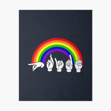 "Asl Sign Language Rainbow Lgbt Pride Hand Talking" Art Board Print for ...