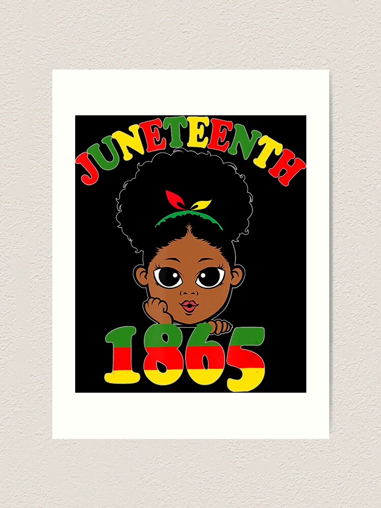 "Juneteenth Celebrating Cute Black Girls Kids" Art Print for Sale by ...