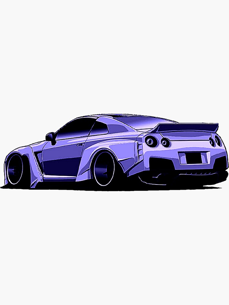"An animated r35 - Nissan GTR" Sticker by shanilhasantha | Redbubble