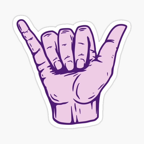 "Purple Hang Loose Shaka" Sticker for Sale by EpicCreation | Redbubble
