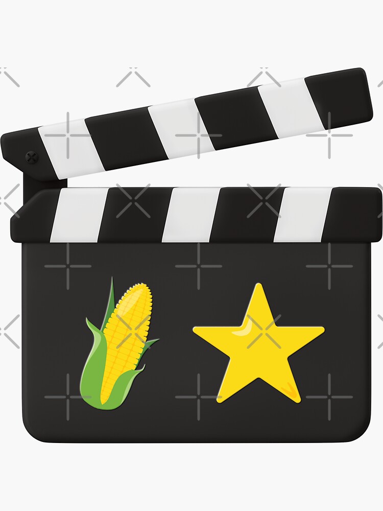 "Movie Clapperboard: 'Corn' Star" Sticker by PanosTsalig | Redbubble