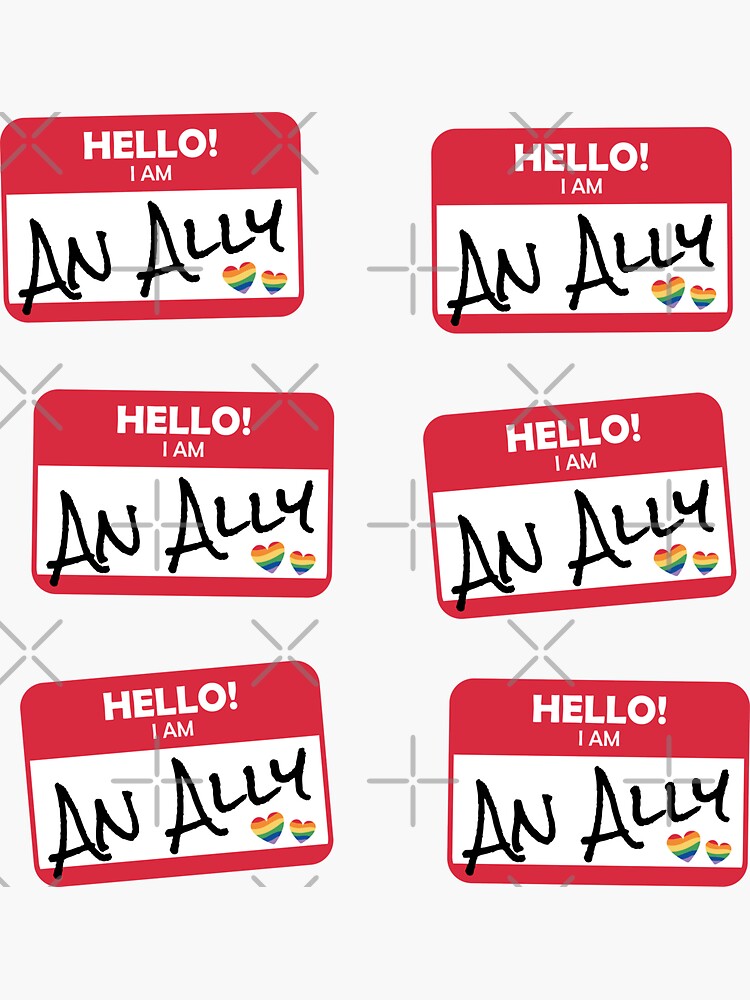 "Hello I am an Ally Pride Allyship Proud Ally LGBTQIA+ Sticker Pack ...