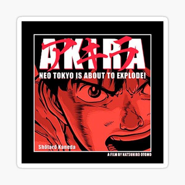 "AKIRA black/white/red kaneda Neo Tokyo explode!" Sticker for Sale by ...