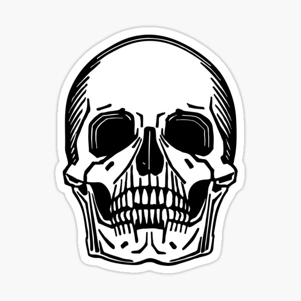 Skeleton Skull Sticker For Sale By Poeeart Redbubble