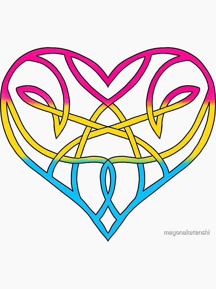 "Pansexual Pride Heart type B, white background" Sticker for Sale by ...