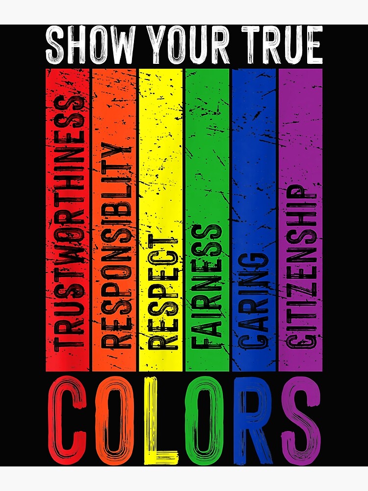 "True Colors Gay Rainbow Pride Flag LGTBQ Cool LGBT Ally Gift" Poster ...