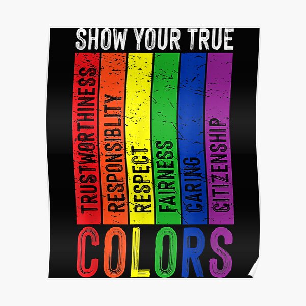 "True Colors Gay Rainbow Pride Flag LGTBQ Cool LGBT Ally Gift" Poster ...