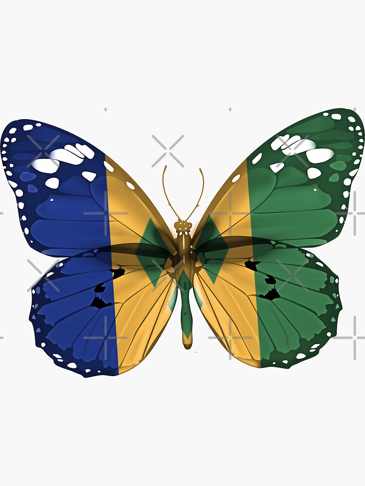 "St Vincent And The Grenadines Flag Butterfly - Gift For Saint ...