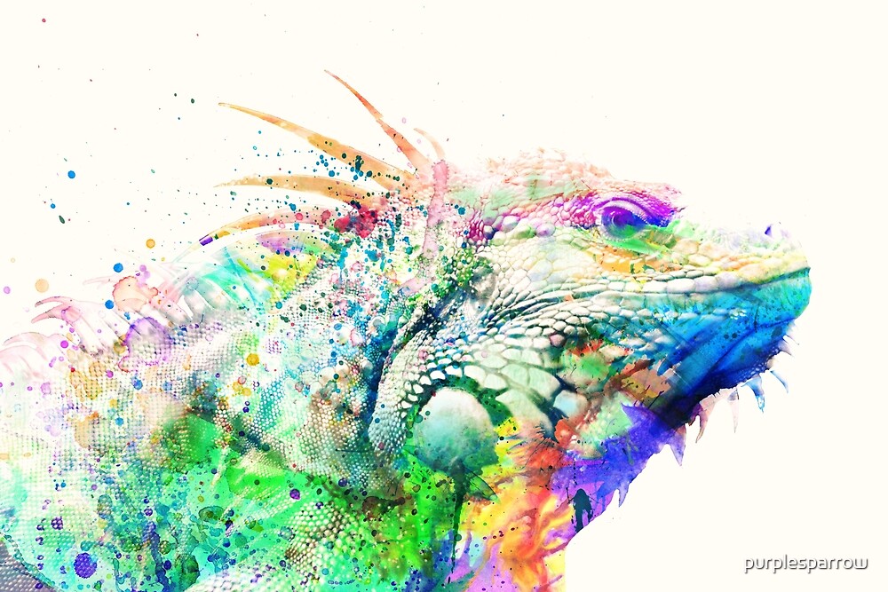 "Watercolor reptile" by purplesparrow | Redbubble