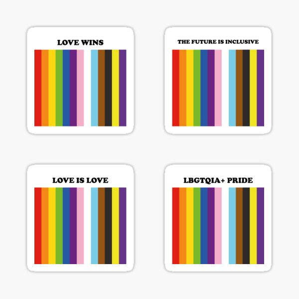 "INCLUSIVE FLAG STICKER PACK Happy Pride Month - set of four" Sticker ...