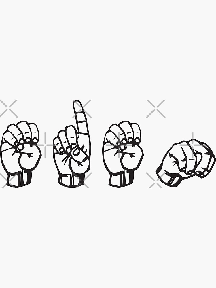 "Eden Name Hand Sign Language ASL Gift Named Eden" Sticker by ...