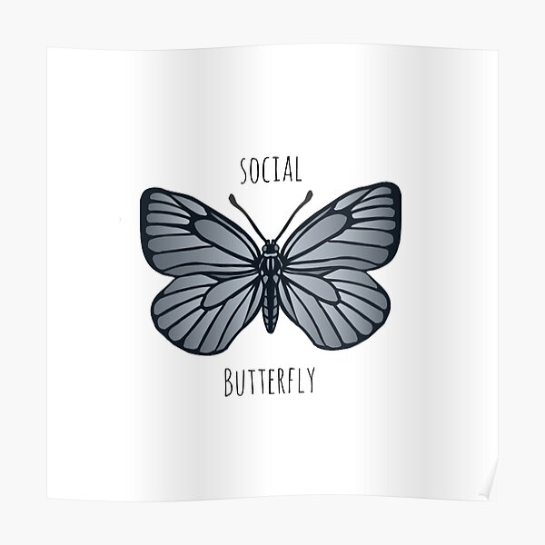 "social butterfly" Poster for Sale by agart26 | Redbubble