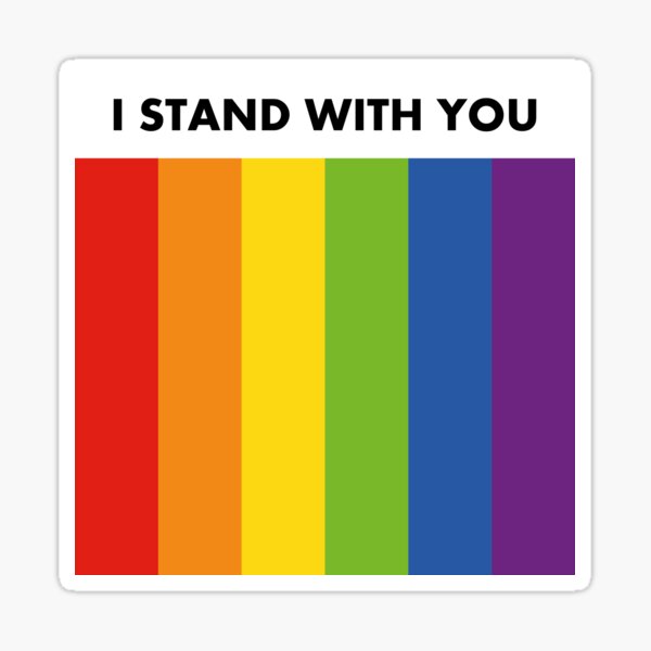 "Pride Allyship - I stand with you LGBTQ Rainbow Flag" Sticker for Sale ...
