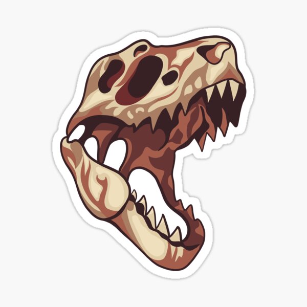 "Dinosaur skull" Sticker for Sale by Holailustra | Redbubble
