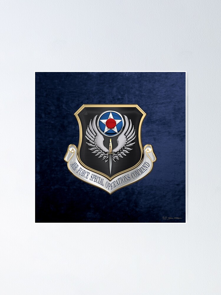 Póster «Escudo de AFSOC sobre terciopelo azul» de Captain7 | Redbubble
