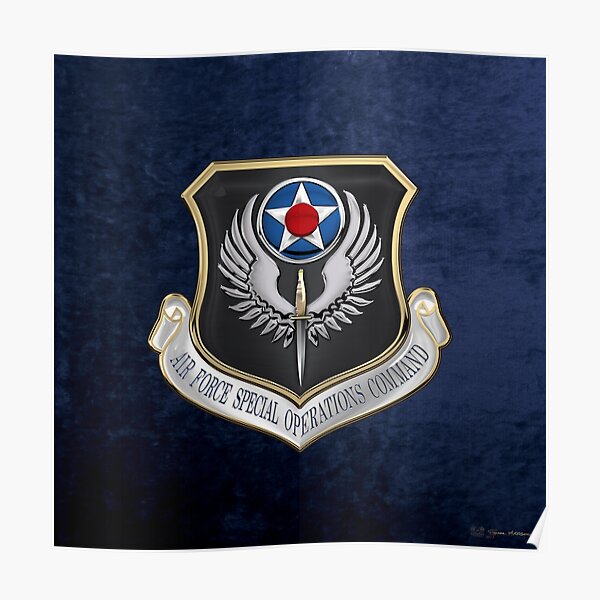 Póster «Escudo de AFSOC sobre terciopelo azul» de Captain7 | Redbubble