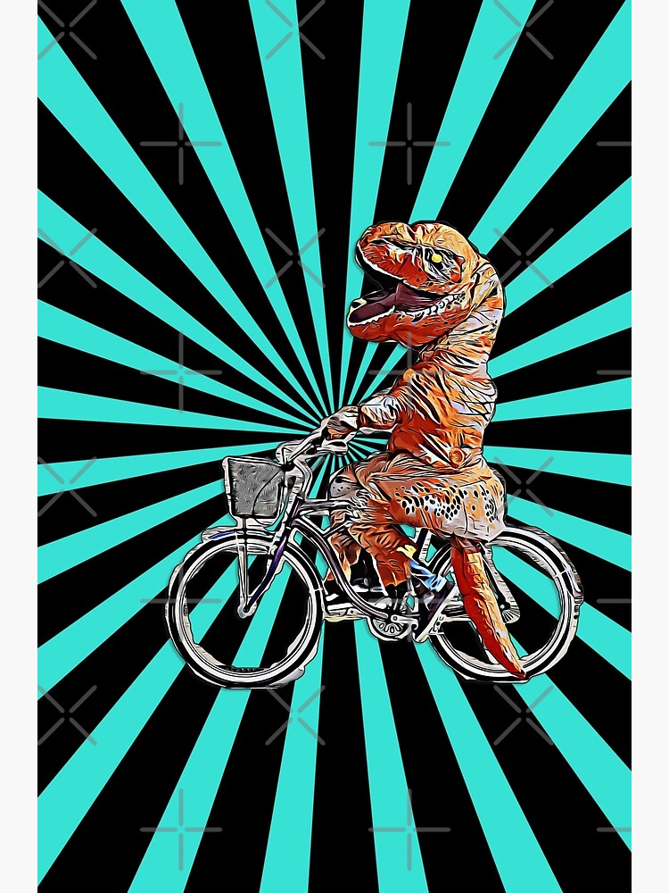 "Dino Man Riding Bicycle - Ride or Die - Funny Jurassic T Rex Comic ...