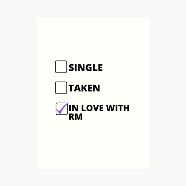 "In love with RM BTS Inspired Checklist" Art Print for Sale by ...