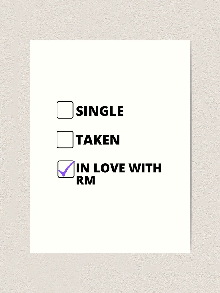 "In love with RM BTS Inspired Checklist" Art Print for Sale by ...