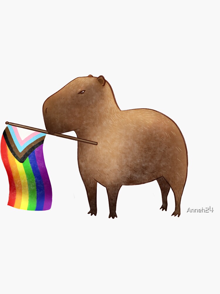 "Pride Capybara" Sticker for Sale by Anneh24 | Redbubble