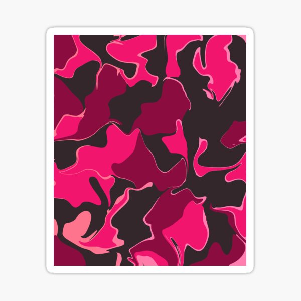 "Pink Guise Camouflage Pattern - Shades of Pink and Black Camo" Sticker ...