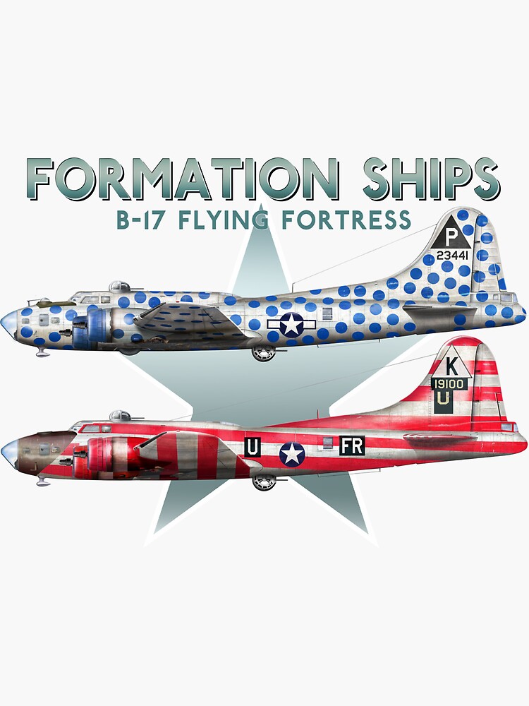 "B-17 Flying Fortress Formation Ships" Sticker for Sale by Screenworx ...