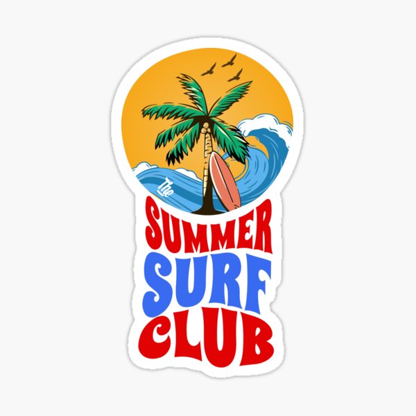 "the Summer surf club" Sticker for Sale by Megagraph | Redbubble