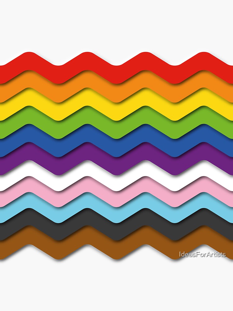 "Wavy Rainbow Progress Flag - Happy Pride Month" Sticker for Sale by ...