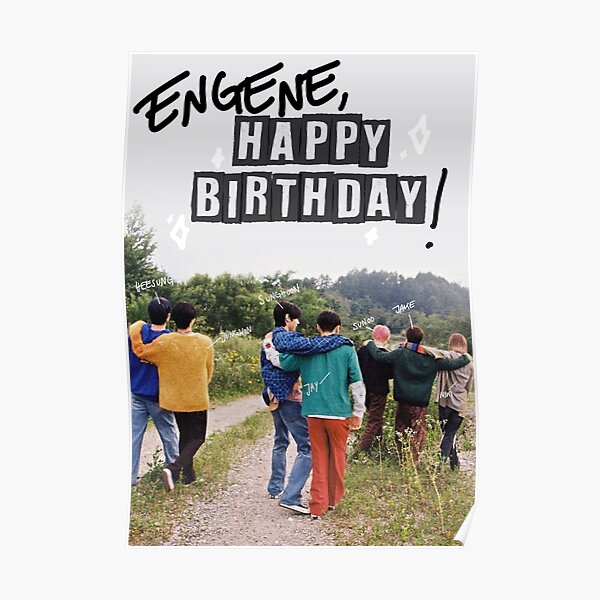 "enhypen birthday card 1" Poster for Sale by marisaurban | Redbubble