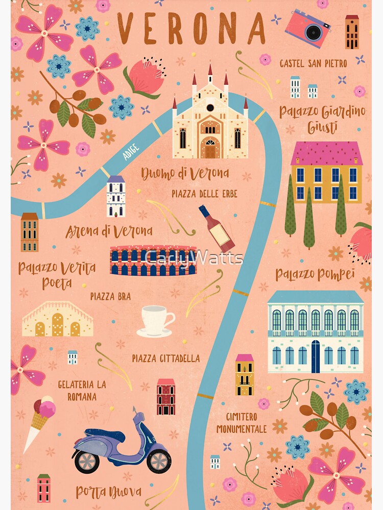 "Verona " Sticker for Sale by Carly Watts | Redbubble