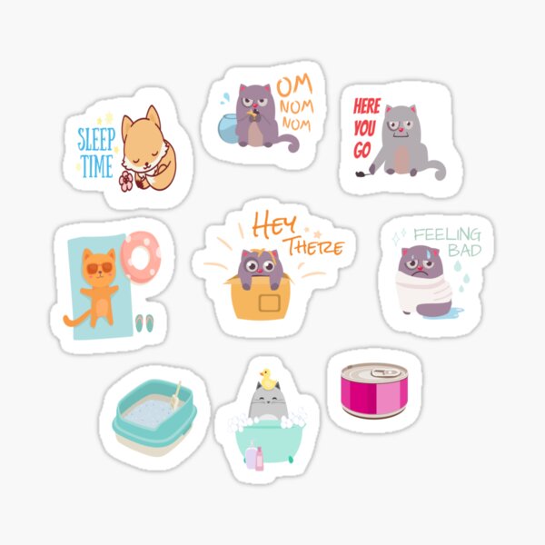 "Cat Emotions Pack " Sticker for Sale by EdyArte | Redbubble