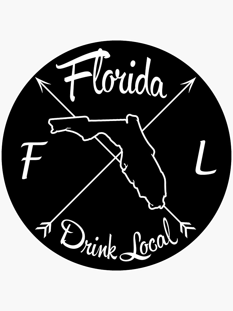 "Florida Drink Local FL" Sticker by mindofstate | Redbubble