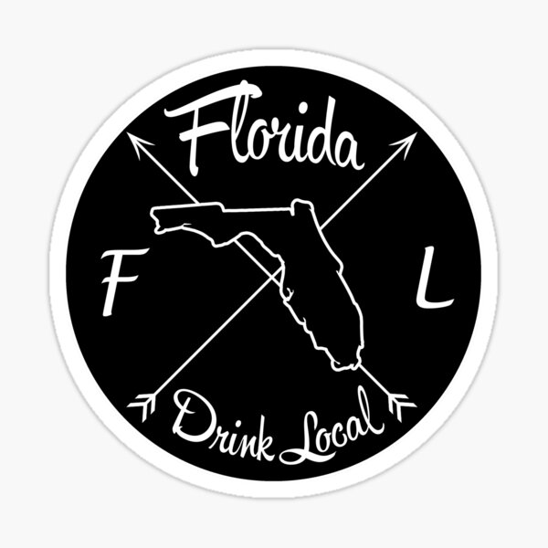"Florida Drink Local FL" Sticker by mindofstate | Redbubble