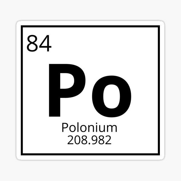 "Polonium" Sticker by Blank02 | Redbubble