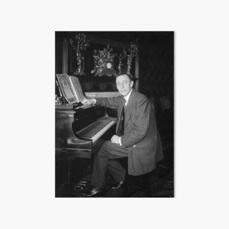 "Sergei Rachmaninoff At The Piano" Art Board Print for Sale by ...