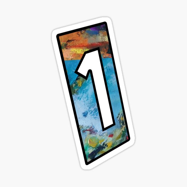 "Number one (1) with pattern of oil painting, #16" Sticker by ...