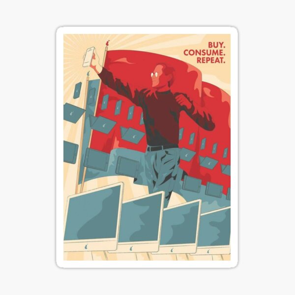 "Anti consumerism " Sticker for Sale by collinsdrawings | Redbubble