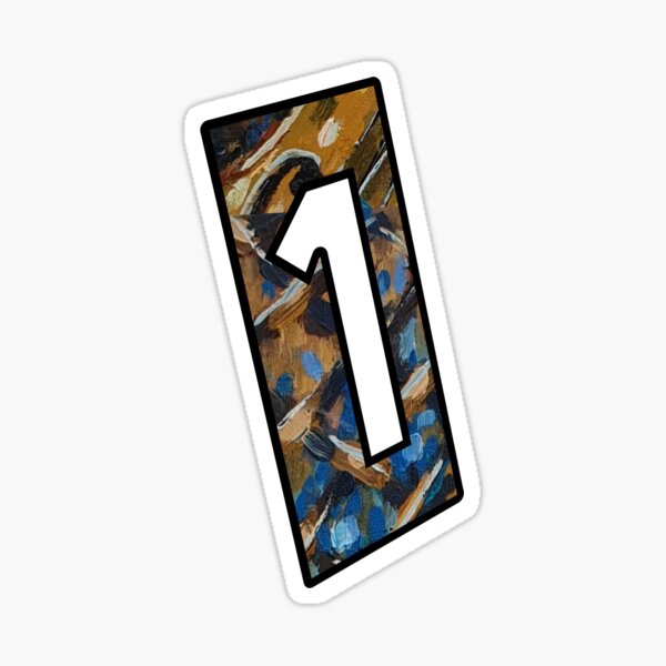 "Number one (1) with pattern of oil painting, #3" Sticker for Sale by ...
