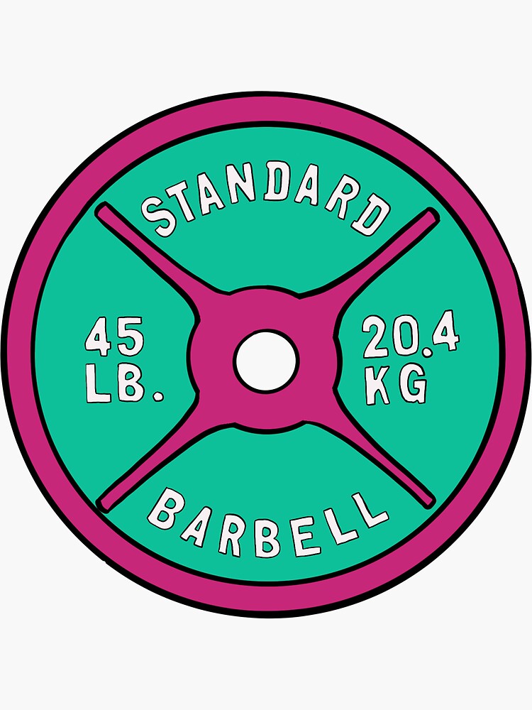 "Pink and green 45 lbs plate" Sticker for Sale by RainyDayJess | Redbubble