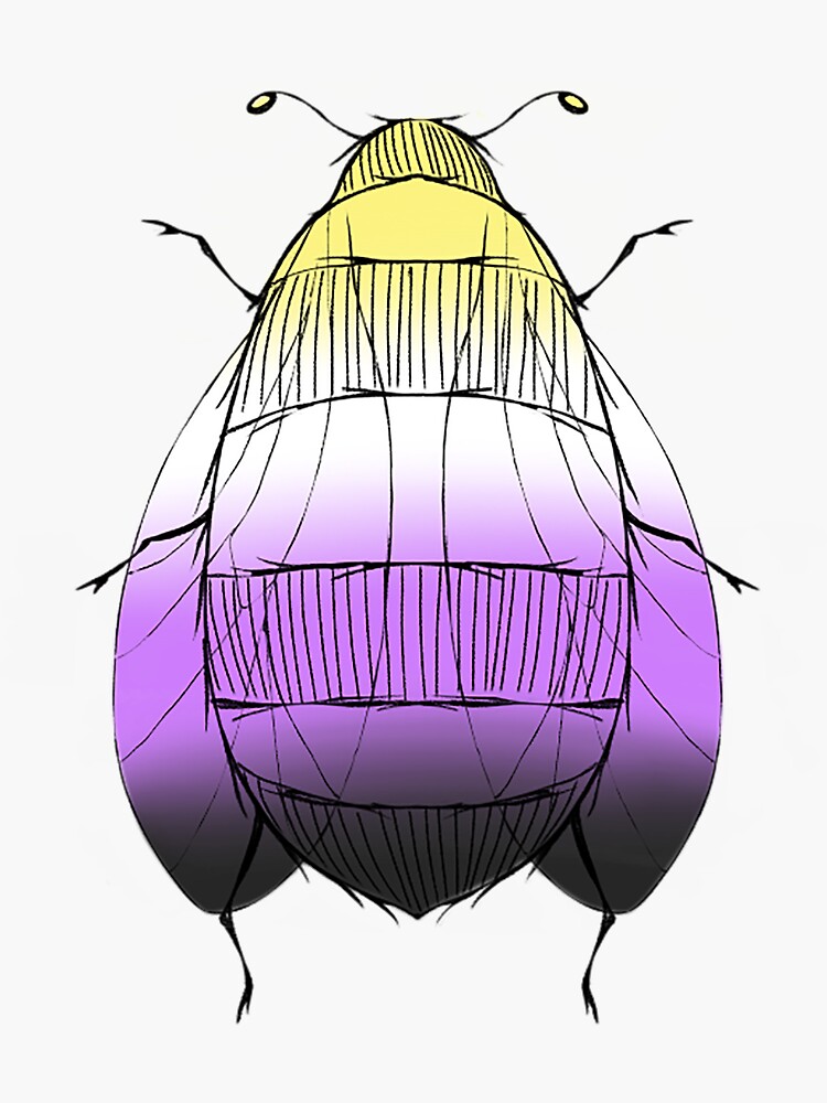 "Non binary pride flag bee" Sticker for Sale by Malerba | Redbubble