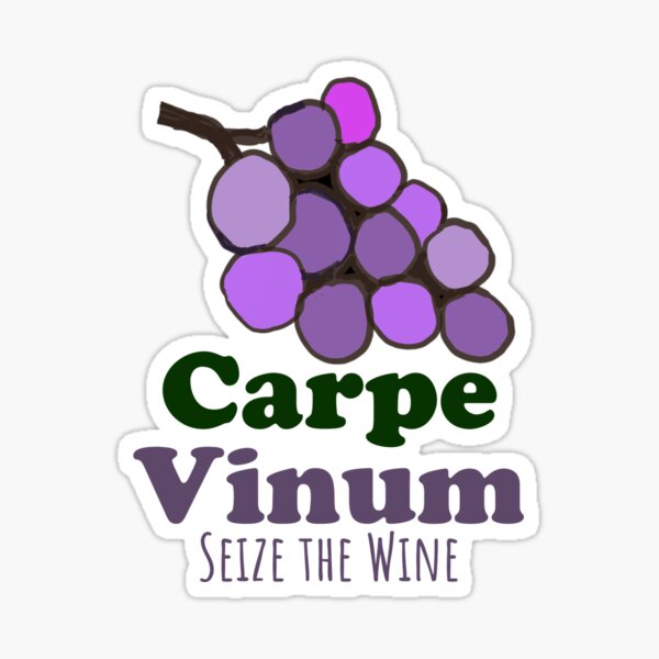 "Carpe Vinum Seize the Wine Retro Groovy Wine Grapes" Sticker for Sale ...
