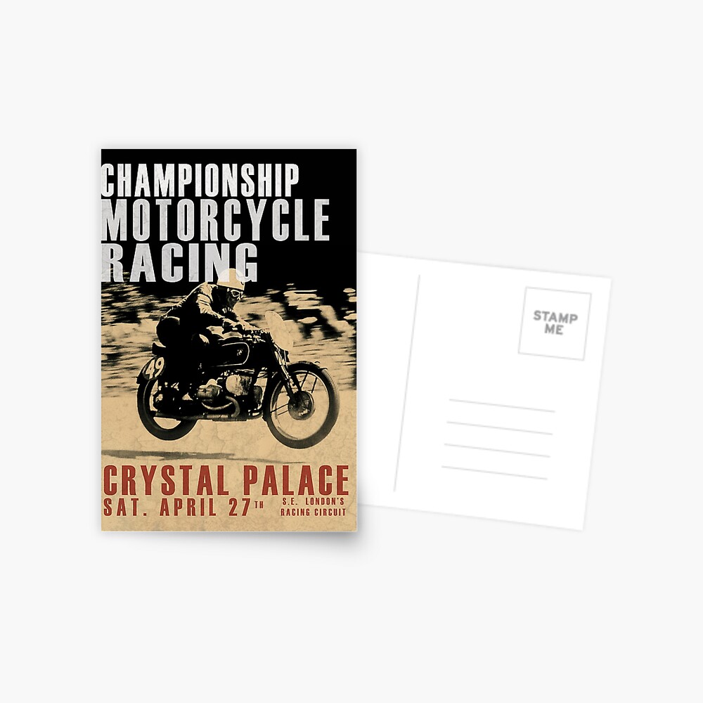 "Crystal Palace Championship Motorcycle Racing" Postcard for Sale by ...