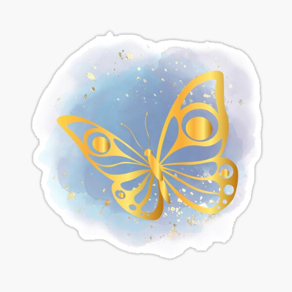 "Golden Butterfly" Sticker by RubtifyWonders | Redbubble