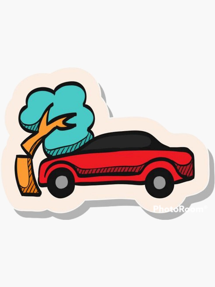 "Hand drawn sticker style Car crash icon" Sticker for Sale by Devloart ...