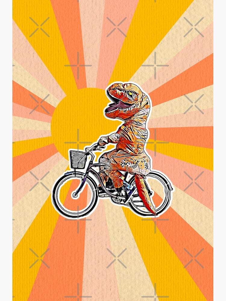 "Dino Man Riding Bicycle - Ride or Die - Funny Jurassic T Rex Comic ...