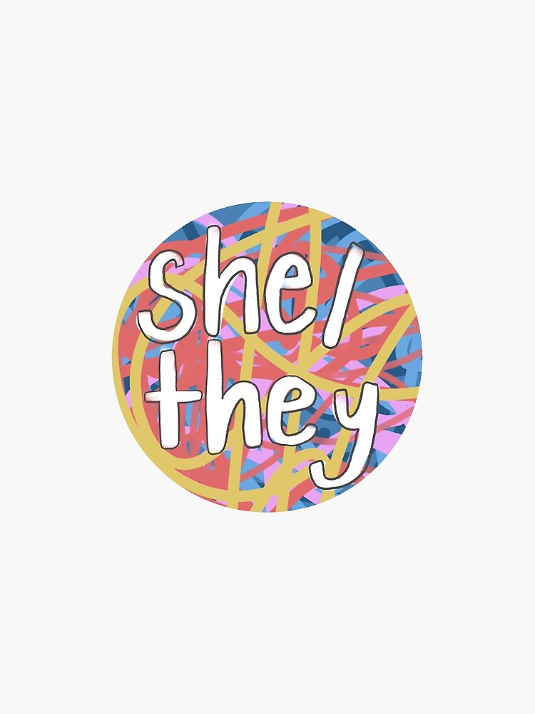 "she/they pronouns" Sticker for Sale by ihsbasta | Redbubble