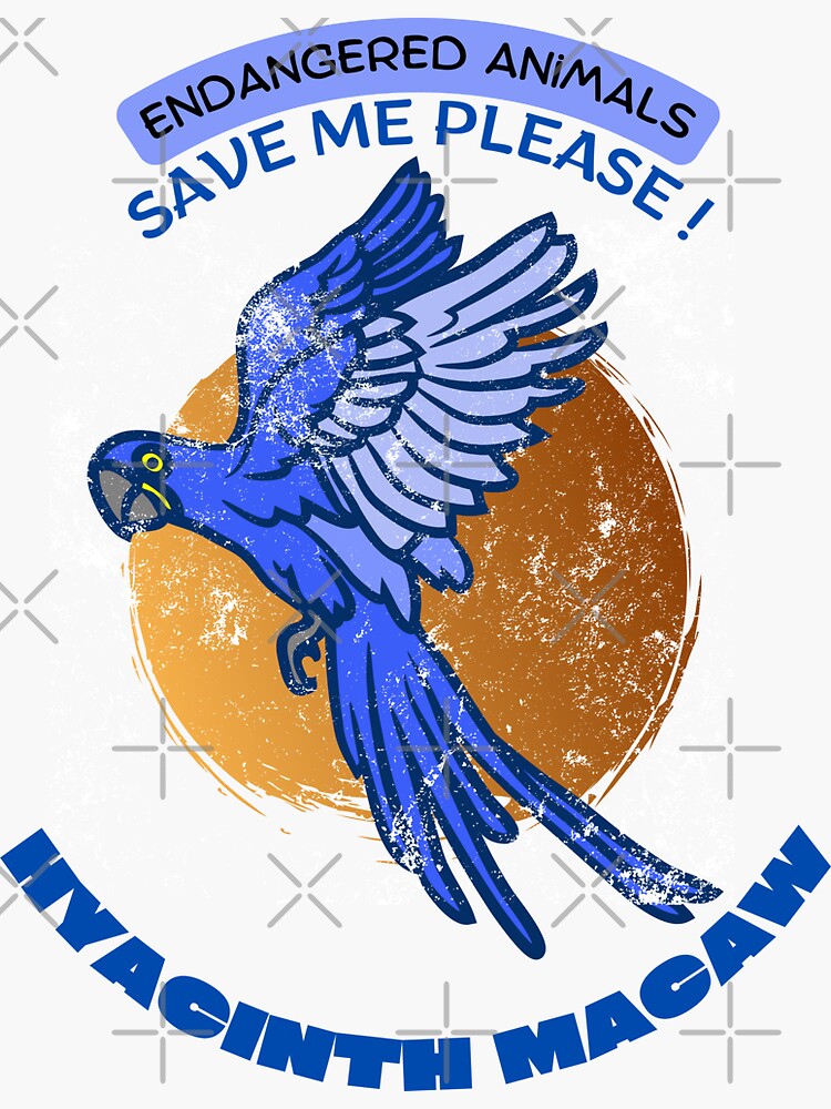 " Hyacinth Macaw" Sticker by yassooarts | Redbubble