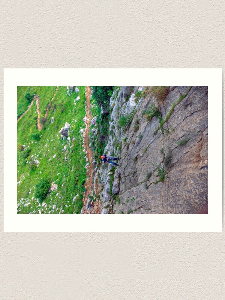 "Rock climbing in Manara Cliff, Israel" Art Print by eyalna | Redbubble