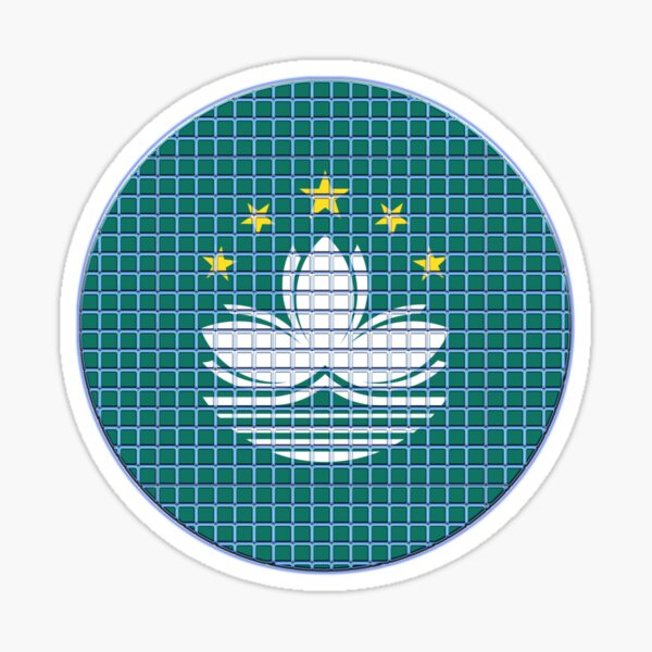 "Macau Flag Rounded - Squares Pixel " Sticker by MoonElite | Redbubble